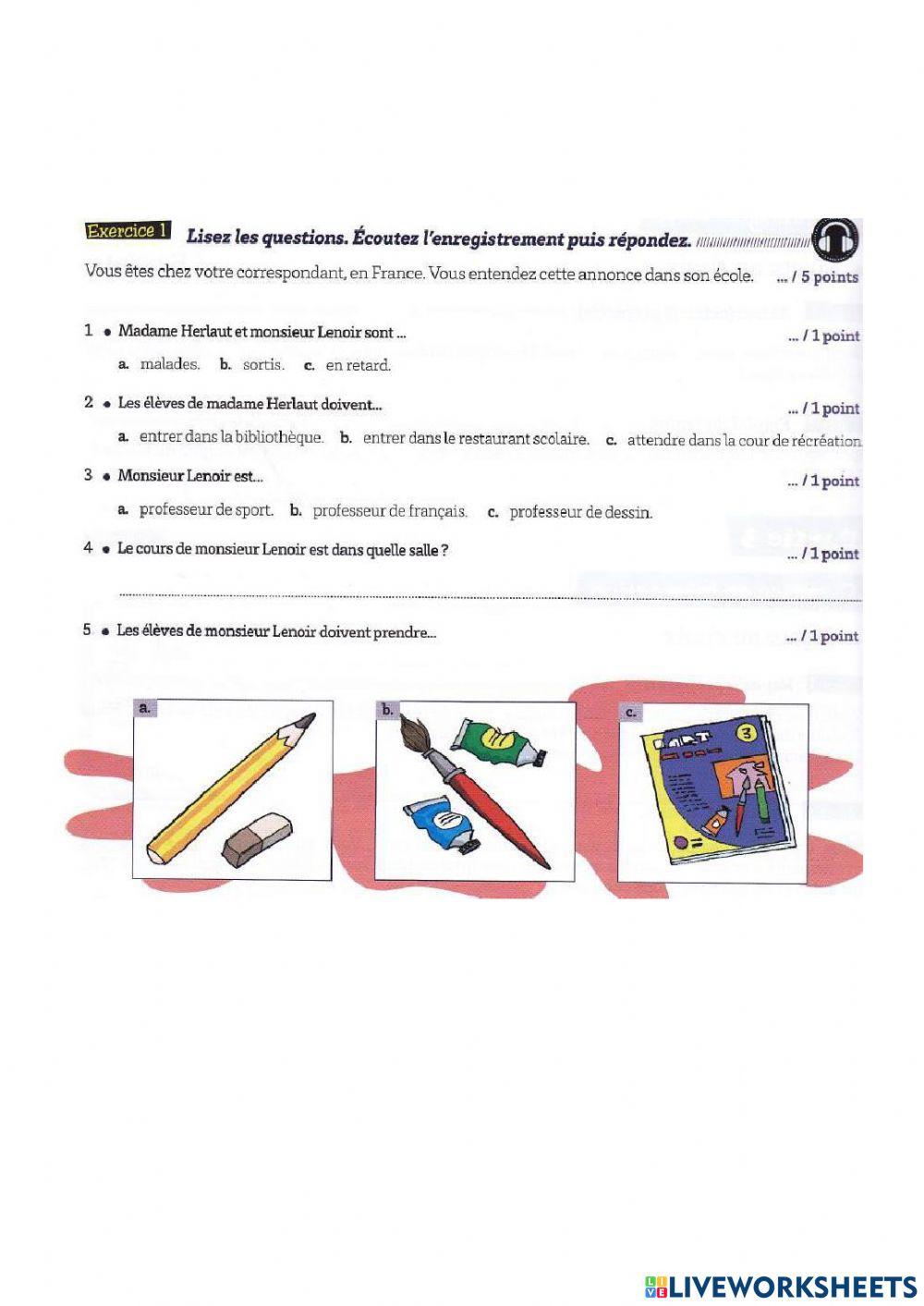 Module 3 devoir 1 worksheet | Live Worksheets