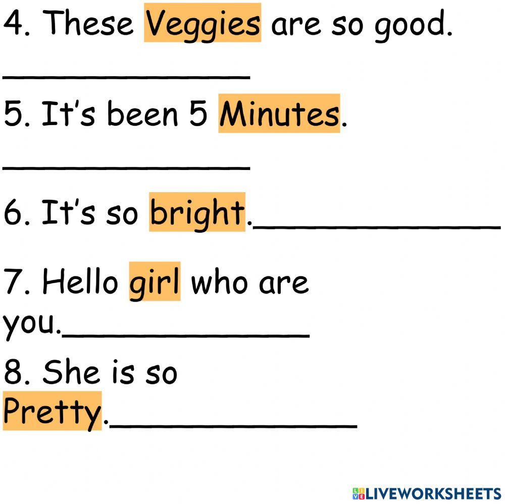 Type The Answers worksheet | Live Worksheets