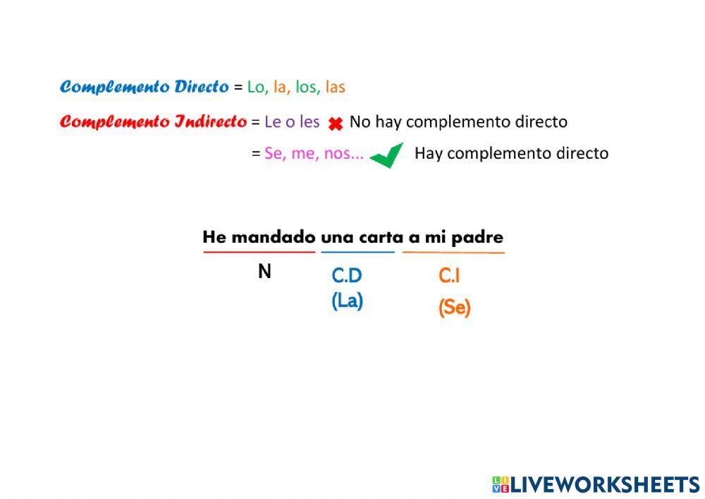 Complemento dir… | Free Interactive Worksheets | 2839171