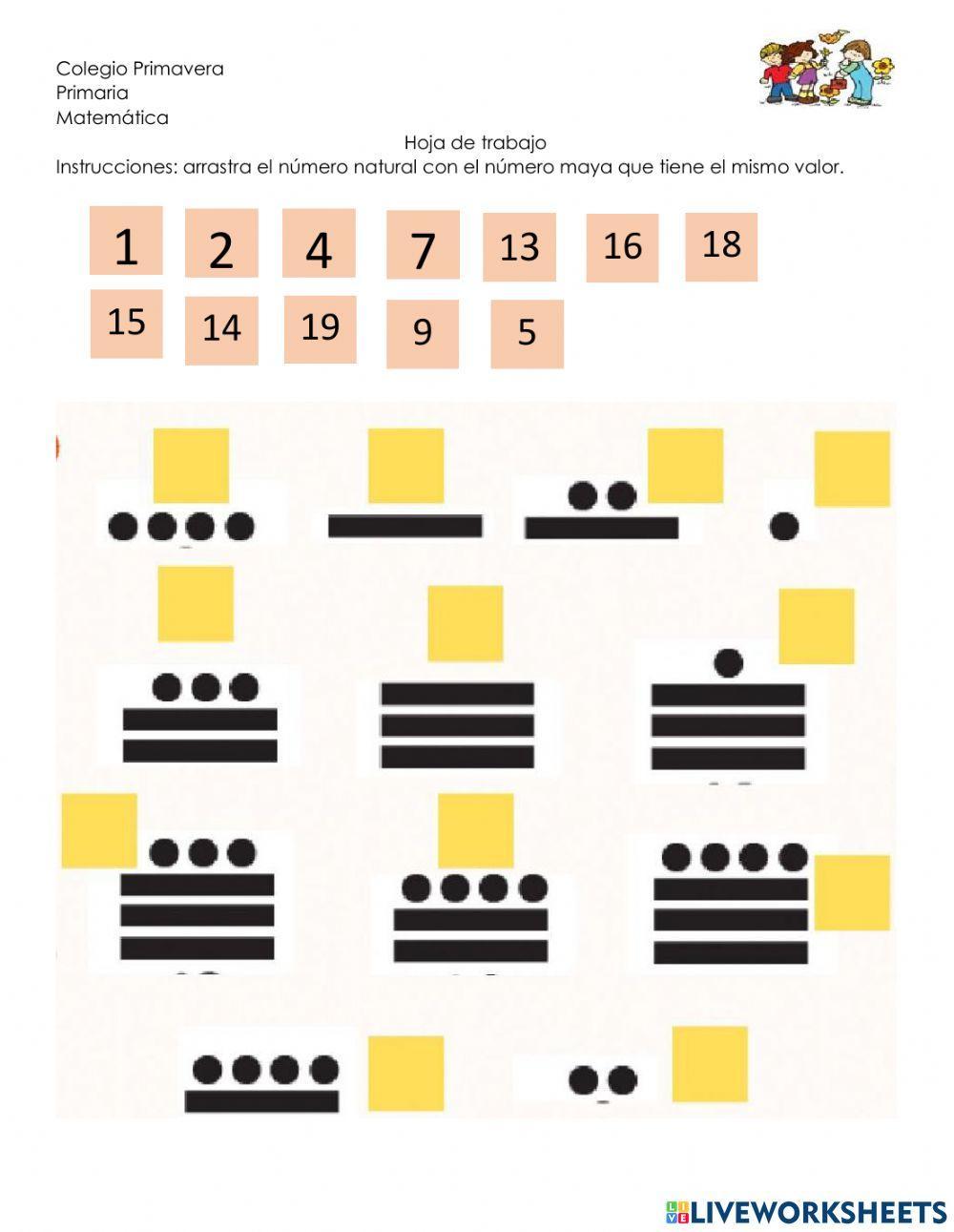Números mayas interactive activity for Segundo primaria | Live Worksheets