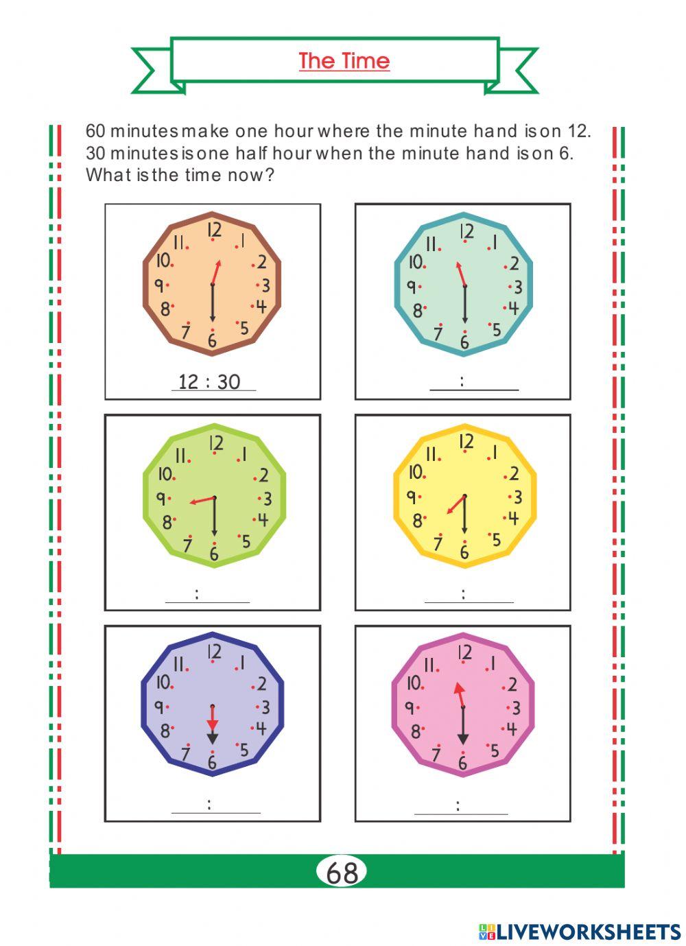 The Time online exercise for KG1 | Live Worksheets