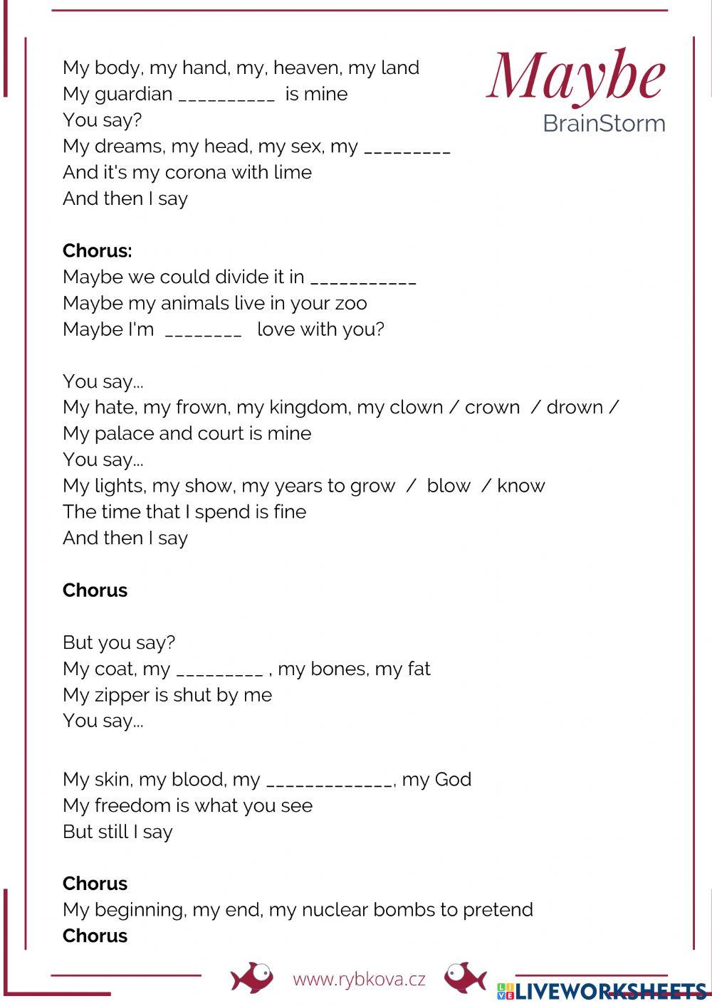 BrainStorm - Maybe 2055444 | KRybkova | Live Worksheets