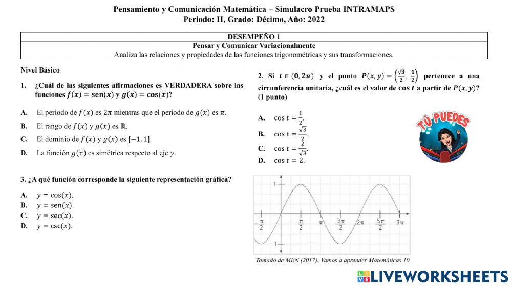 Simulacro INTRAMAPS II - Décimo online exercise for | Live Worksheets