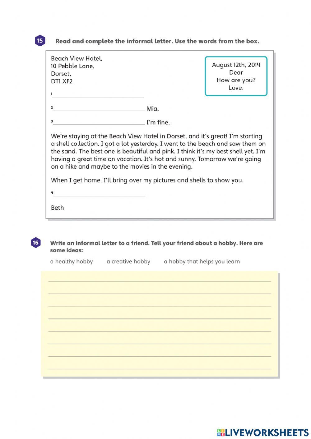 Writing informa… | Free Interactive Worksheets | 2055768