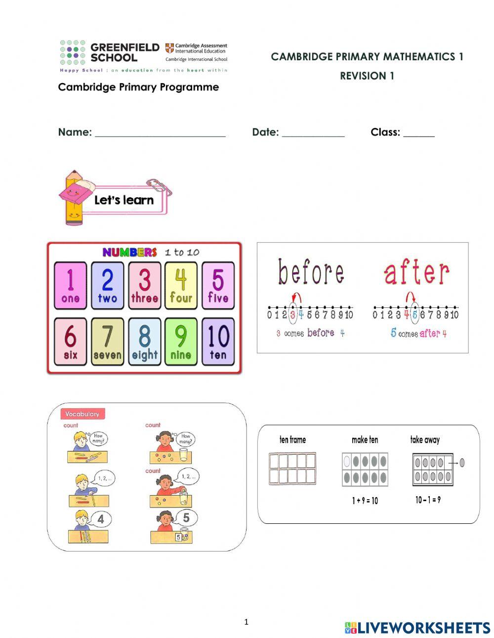 CPM1-Revision 1 activity | Live Worksheets