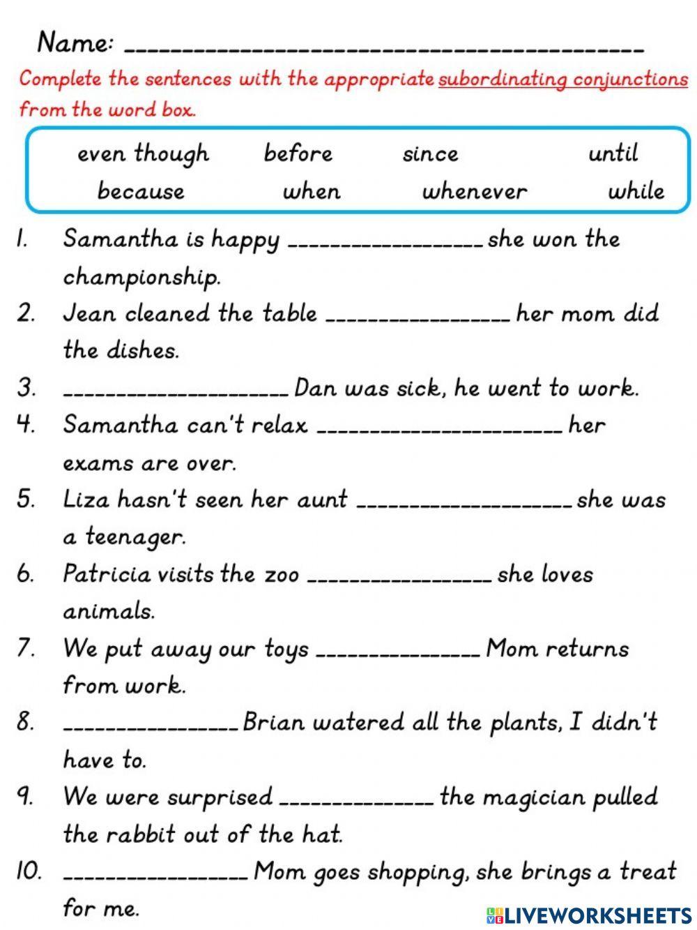 6th XSTREAM 2022 Complex Sentences online exercise for | Live Worksheets