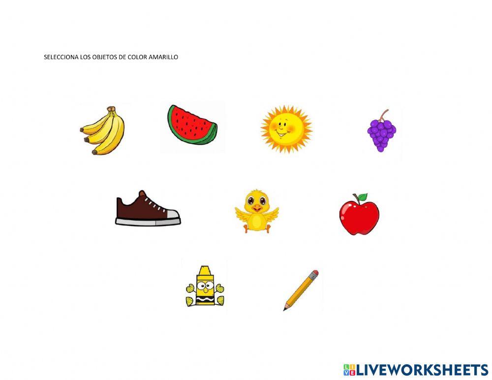 Color amarillo exercise for 2 NIVEL | Live Worksheets