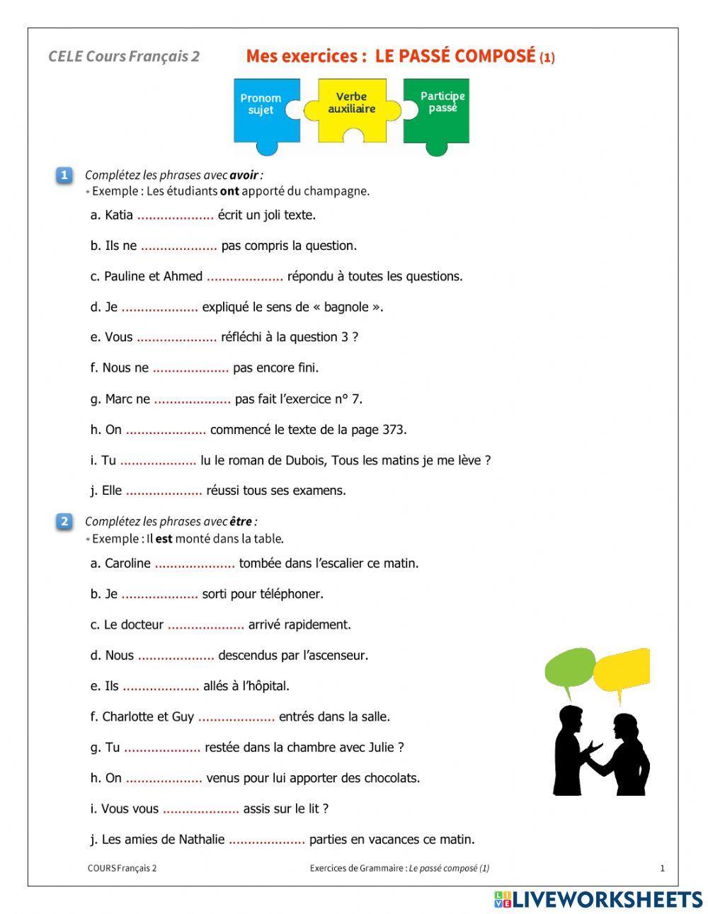 7014899 Le Passé Composé 1 Gtorresg Liveworksheets