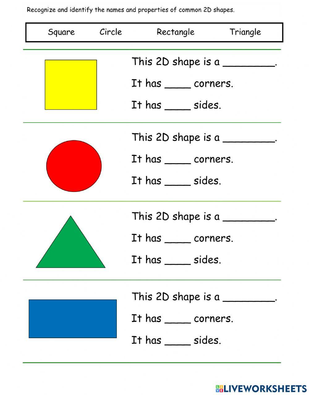 2D Shapes | Free Interactive Worksheets | 2056182