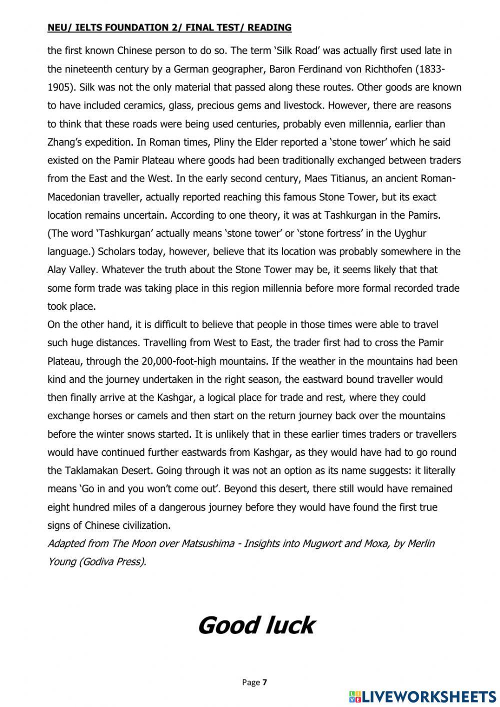 2056495 | Ielts f2 final reading test | monpetiami