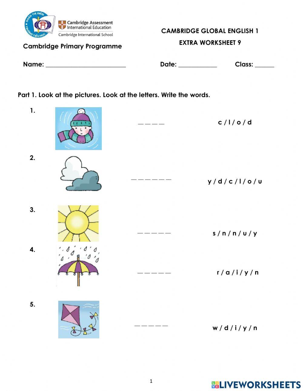Extra Worksheet 9 | cambridgeenglishteachers | Live