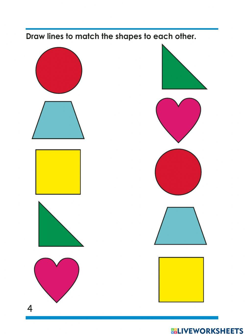 Match the Shapes Reading activity | Live Worksheets