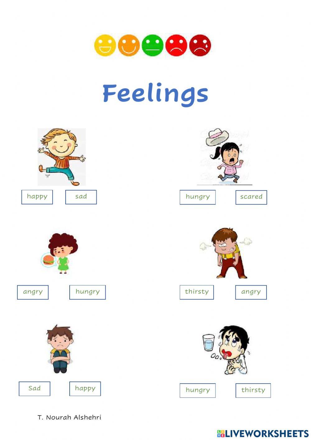 Feelings online exercise for Elementary | Live Worksheets
