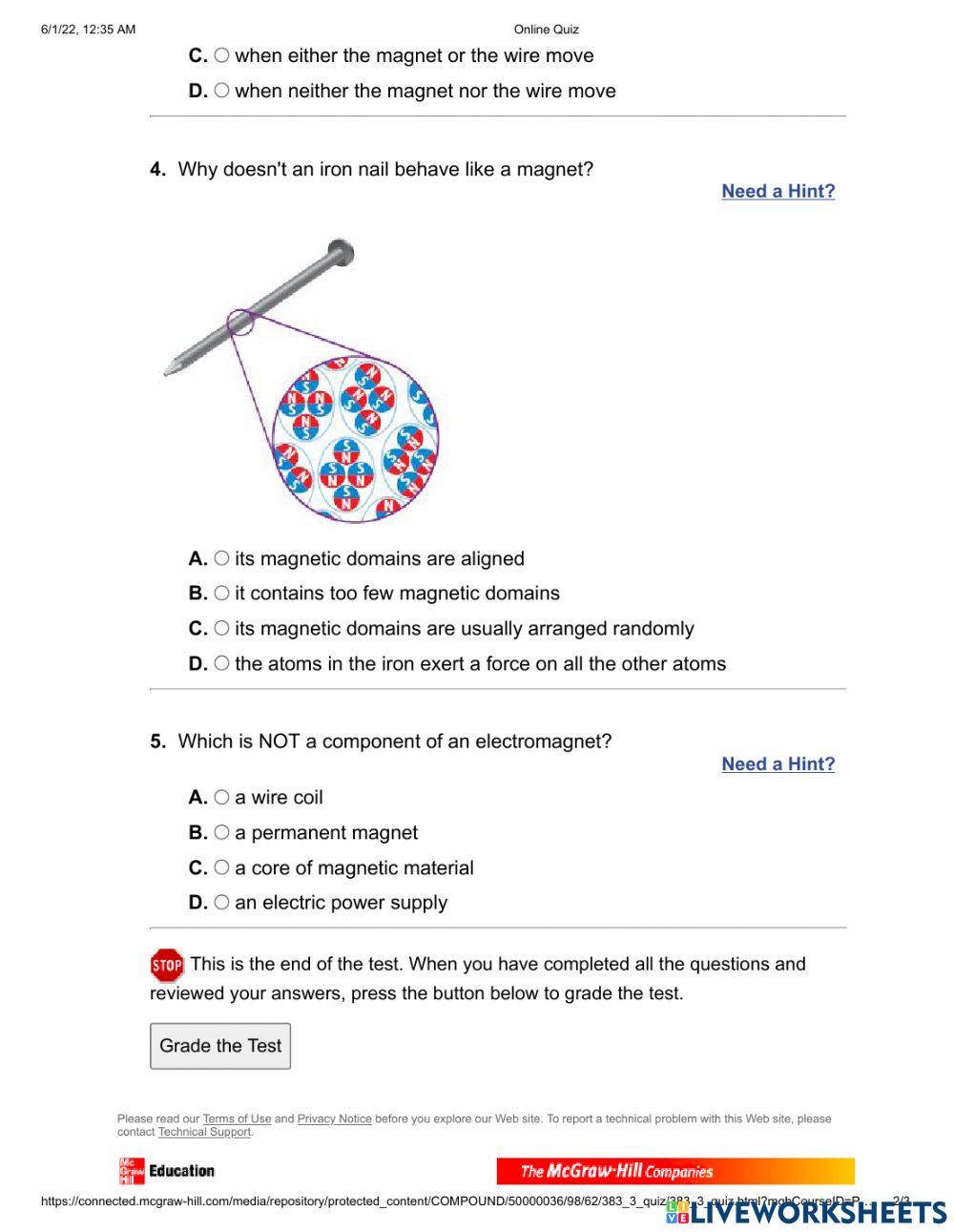 magnetism online exercise for | Live Worksheets