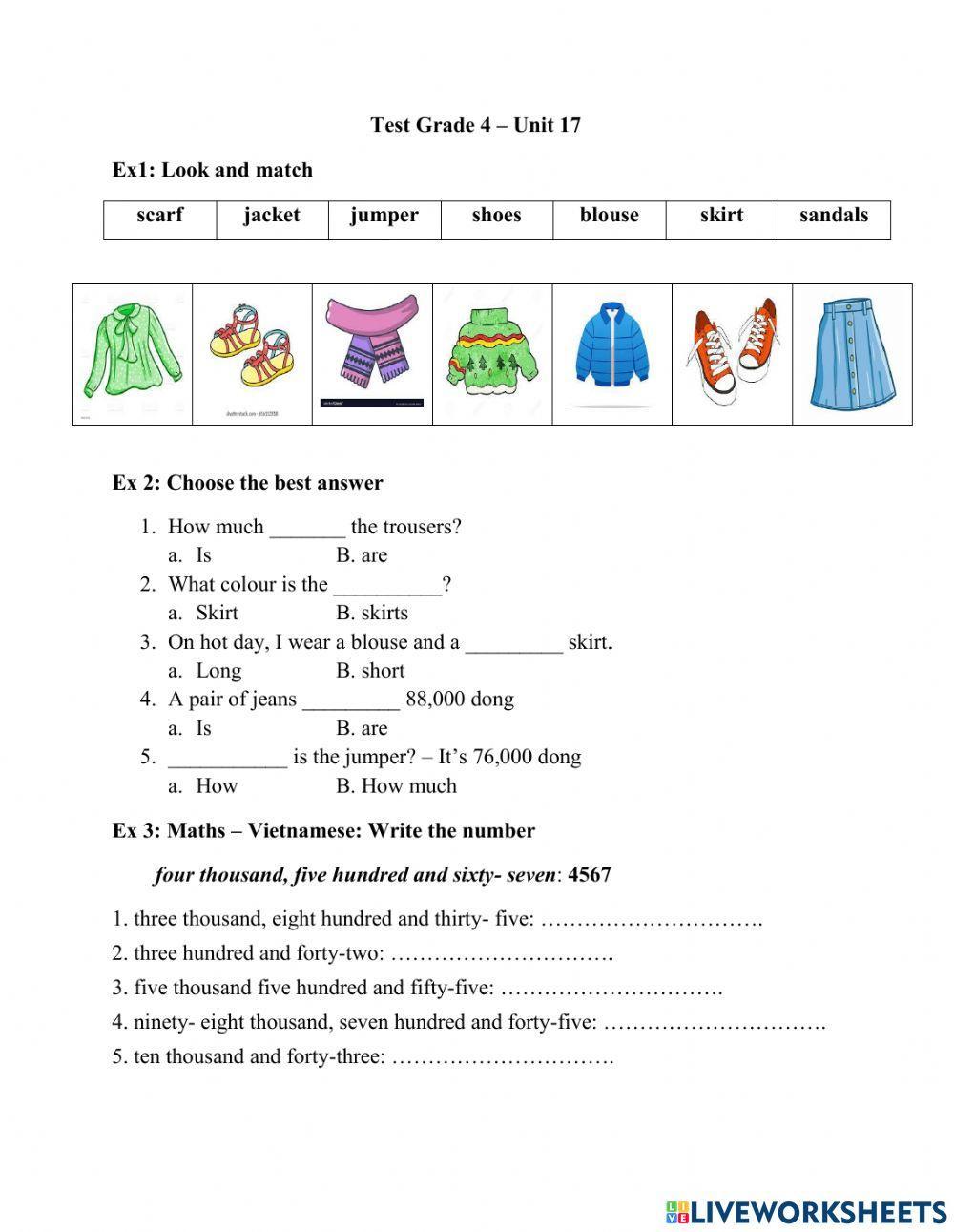 Gr4-u17 worksheet | Live Worksheets