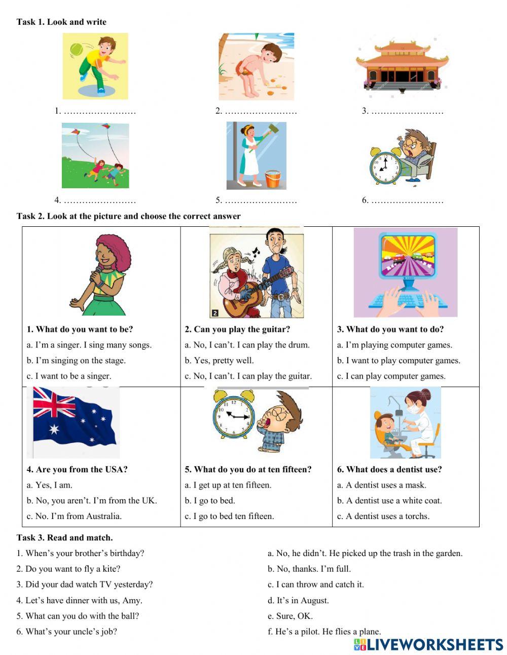 Test online exercise for Grade 4 | Live Worksheets