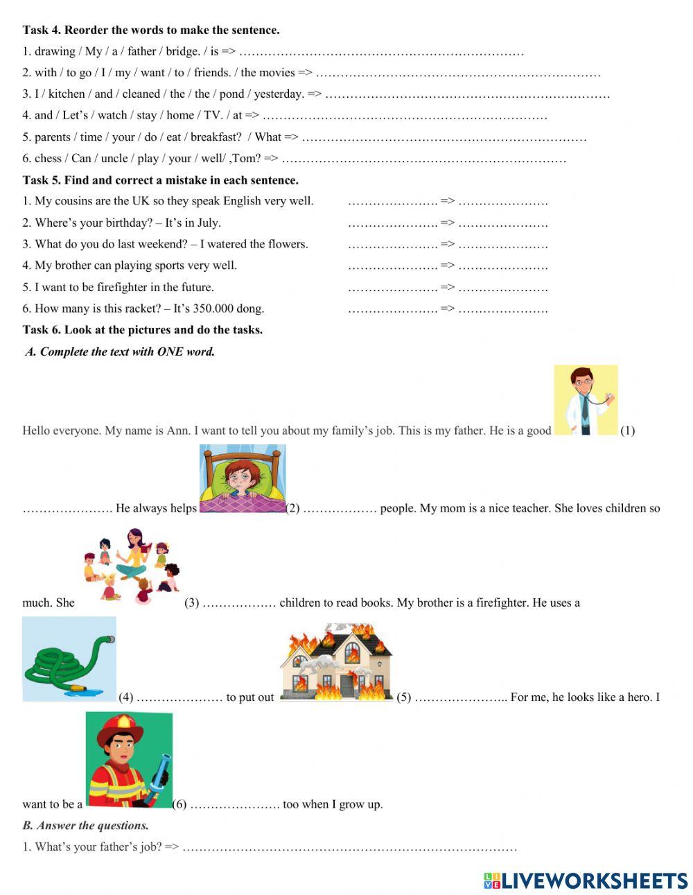 Test online exercise for Grade 4 | Live Worksheets