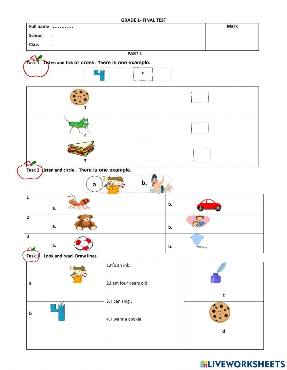 My english interactive worksheet | Live Worksheets