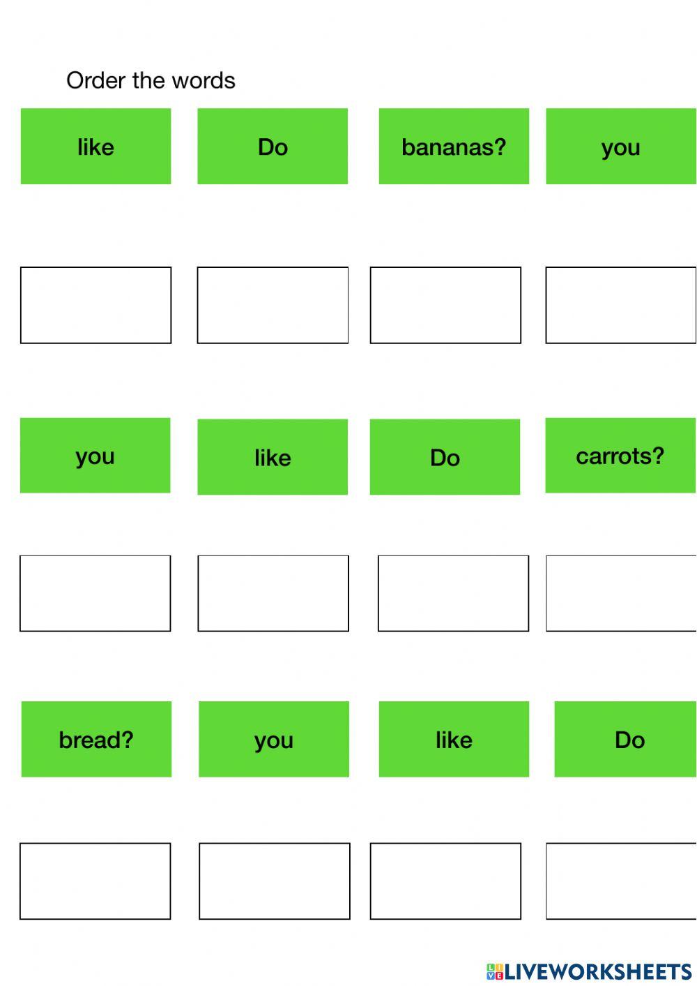 Do you like? activity for grade 1 | Live Worksheets
