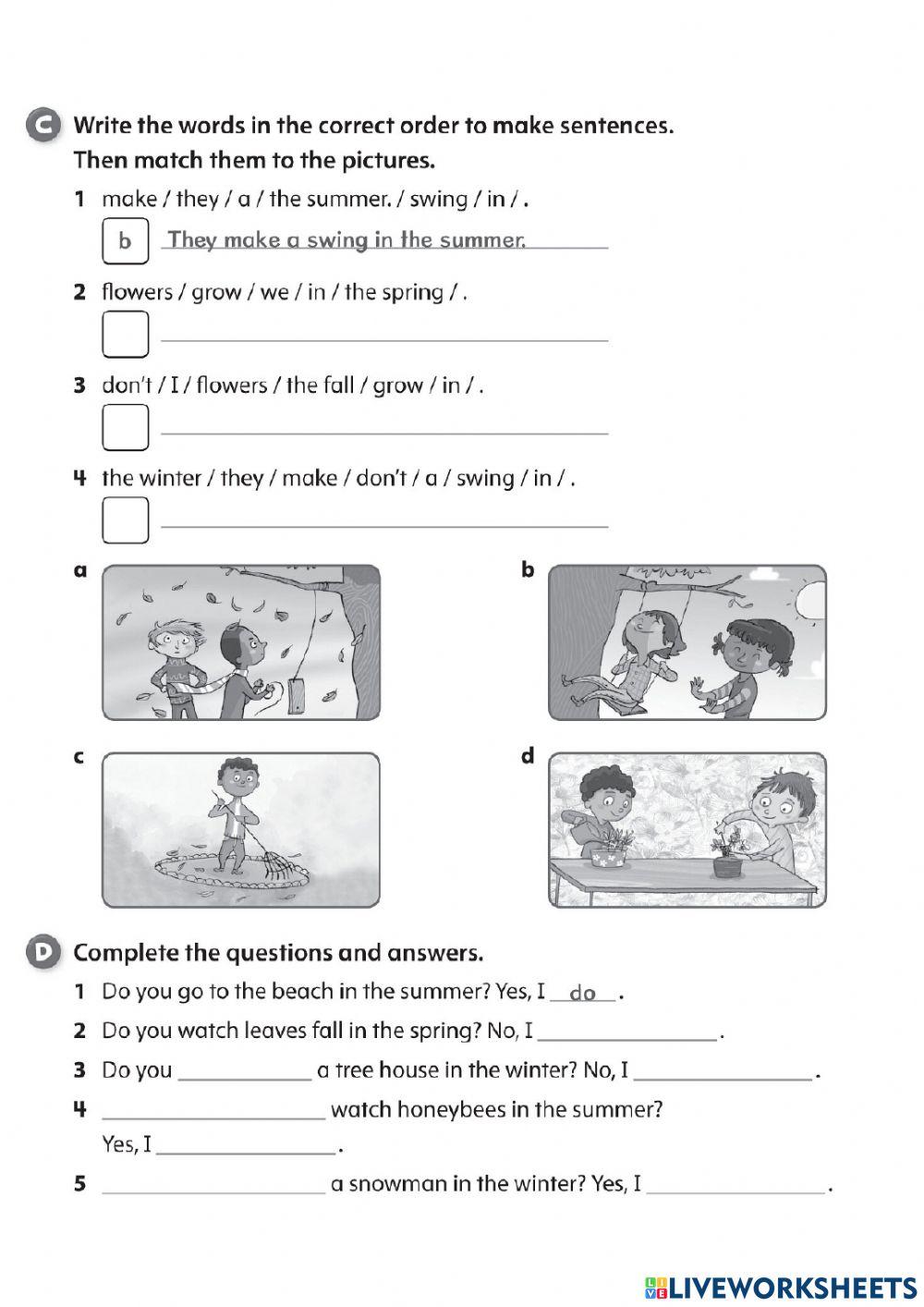 The four seasons - Grammar online exercise for | Live Worksheets