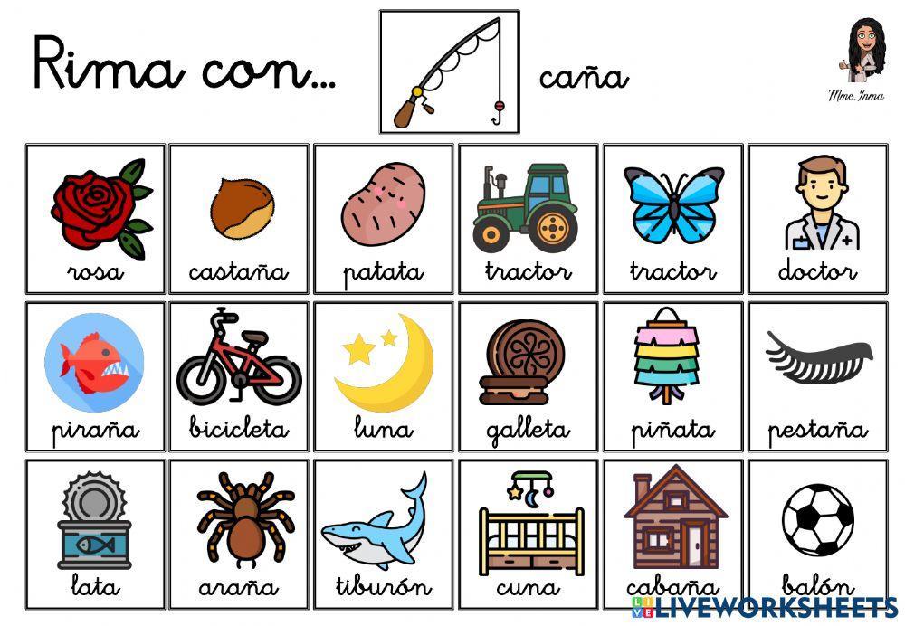 Rima con... interactive worksheet | Live Worksheets