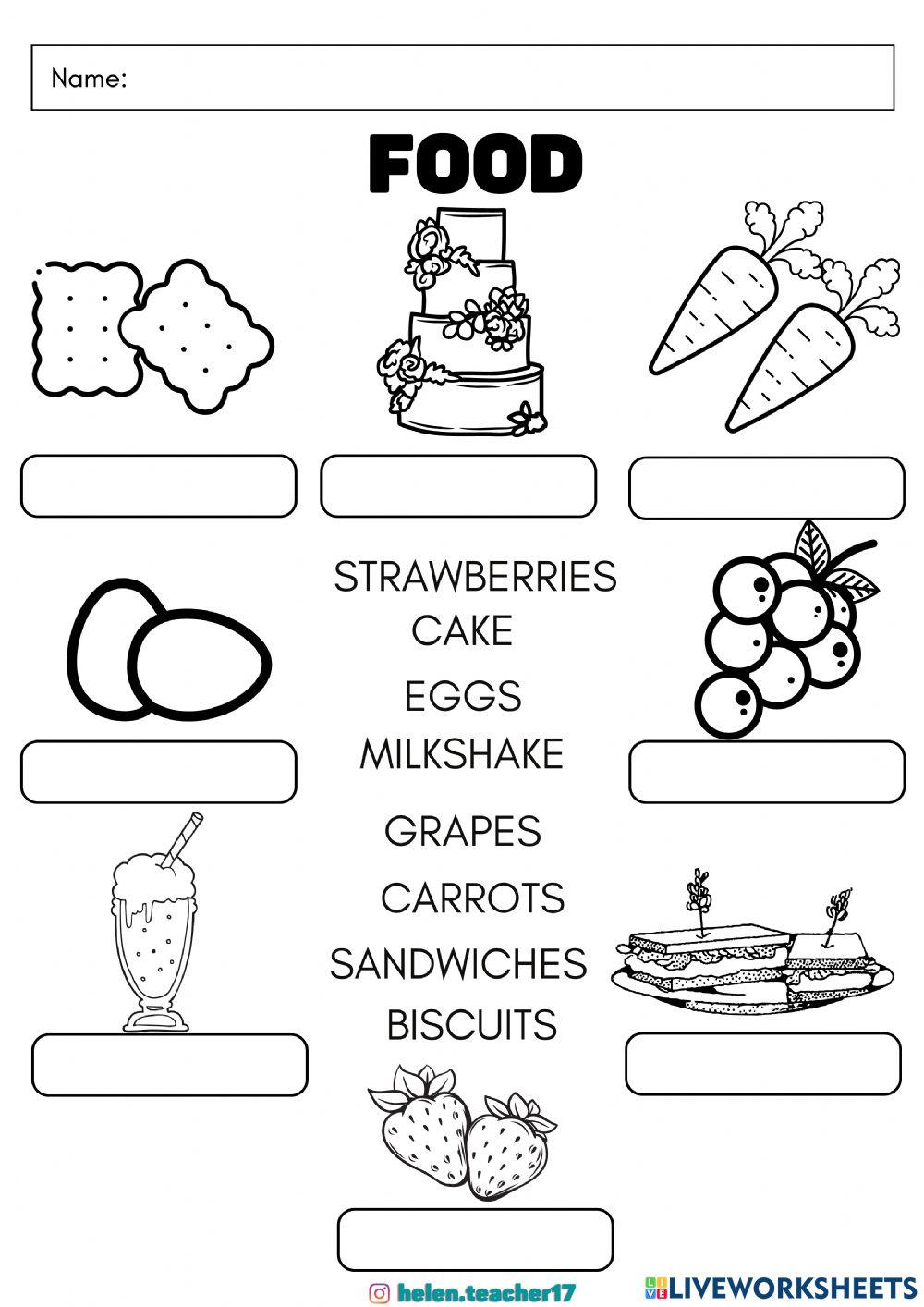 Picnic food activity | Live Worksheets