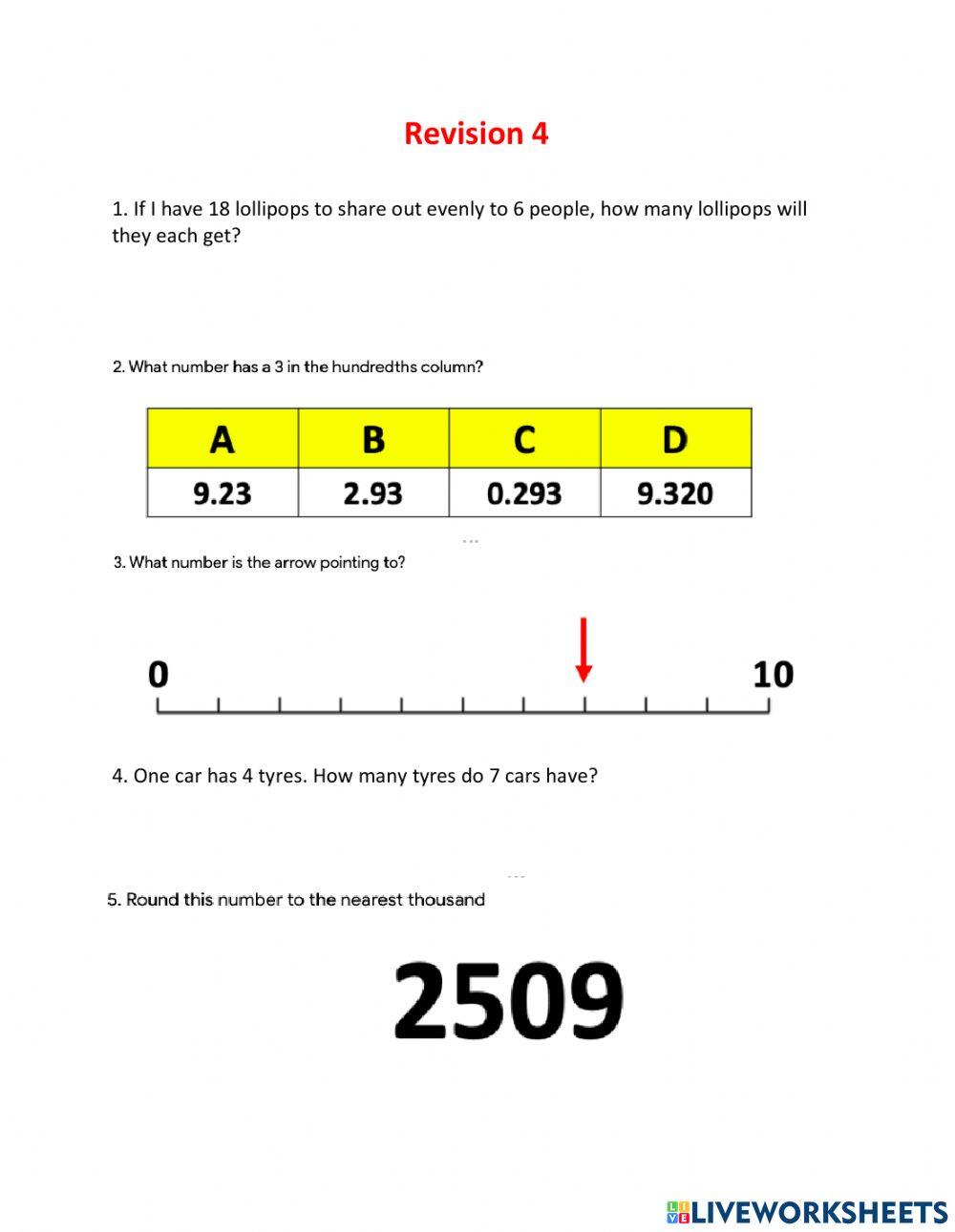 Practice Questions 4 worksheet | Live Worksheets