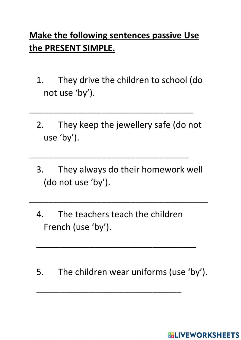 Present Simple Passives worksheet | Live Worksheets