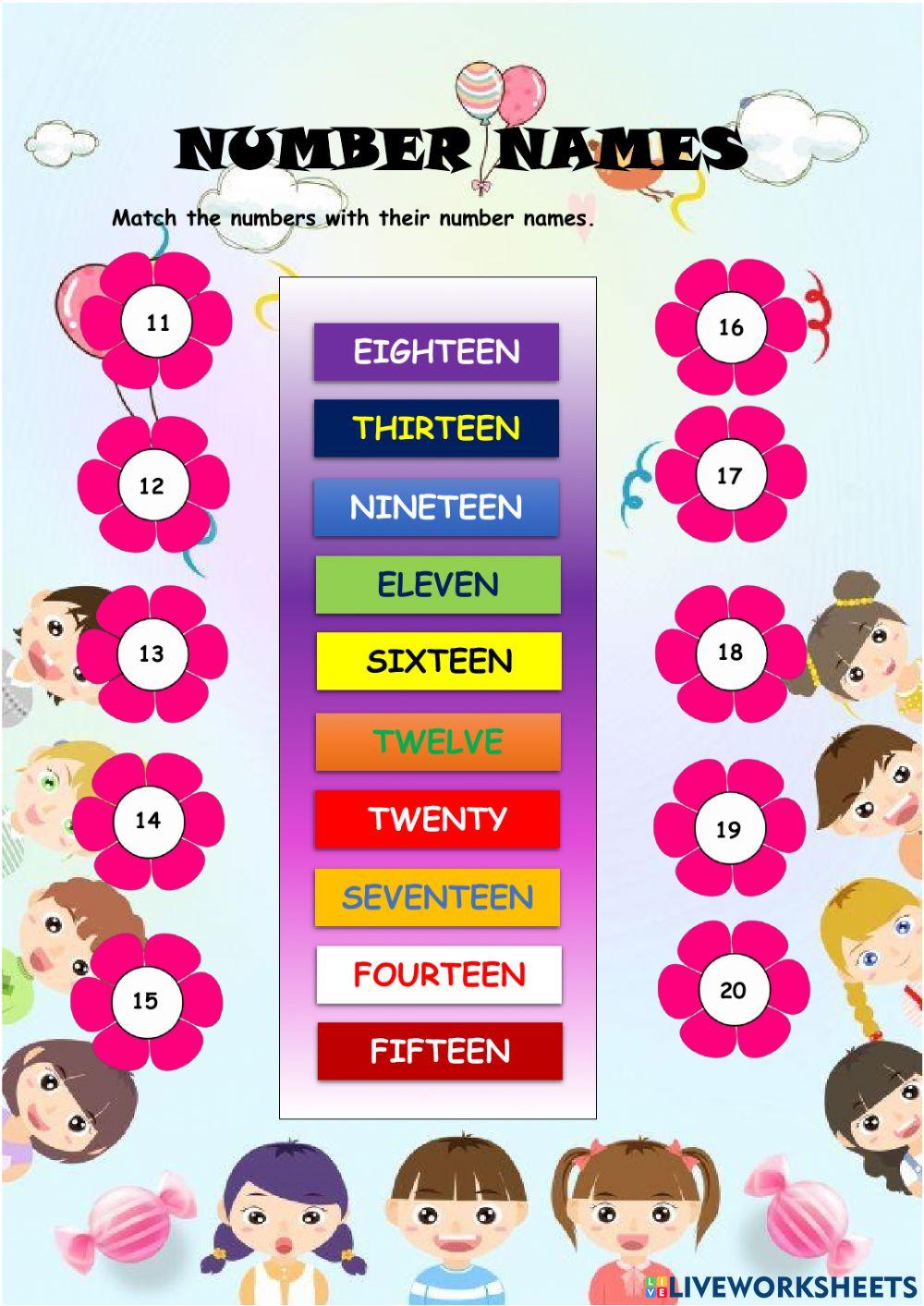 Number Names Worksheet For 1 Live Worksheets Number Names Worksheet For 1 Live Worksheets