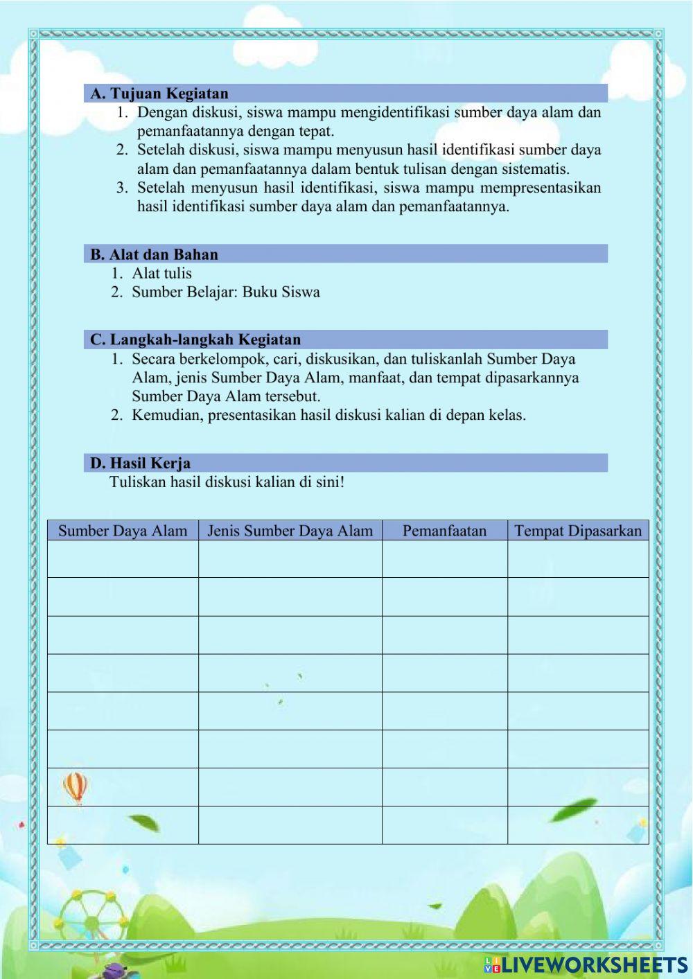 Potensi Sumber Daya Alam Interactive Worksheet Live, 40% OFF