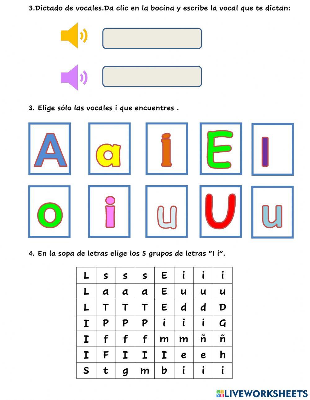 La letra i activity | Live Worksheets