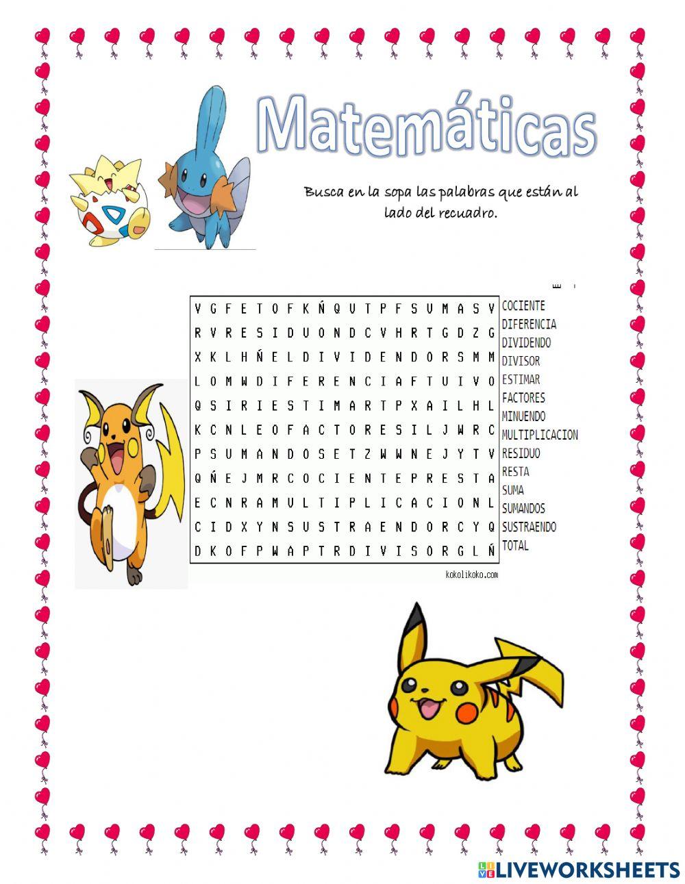 Sopa de letras-conceptos matematicos online exercise for | Live Worksheets Sopa de letras-conceptos matematicos online exercise for | Live Worksheets