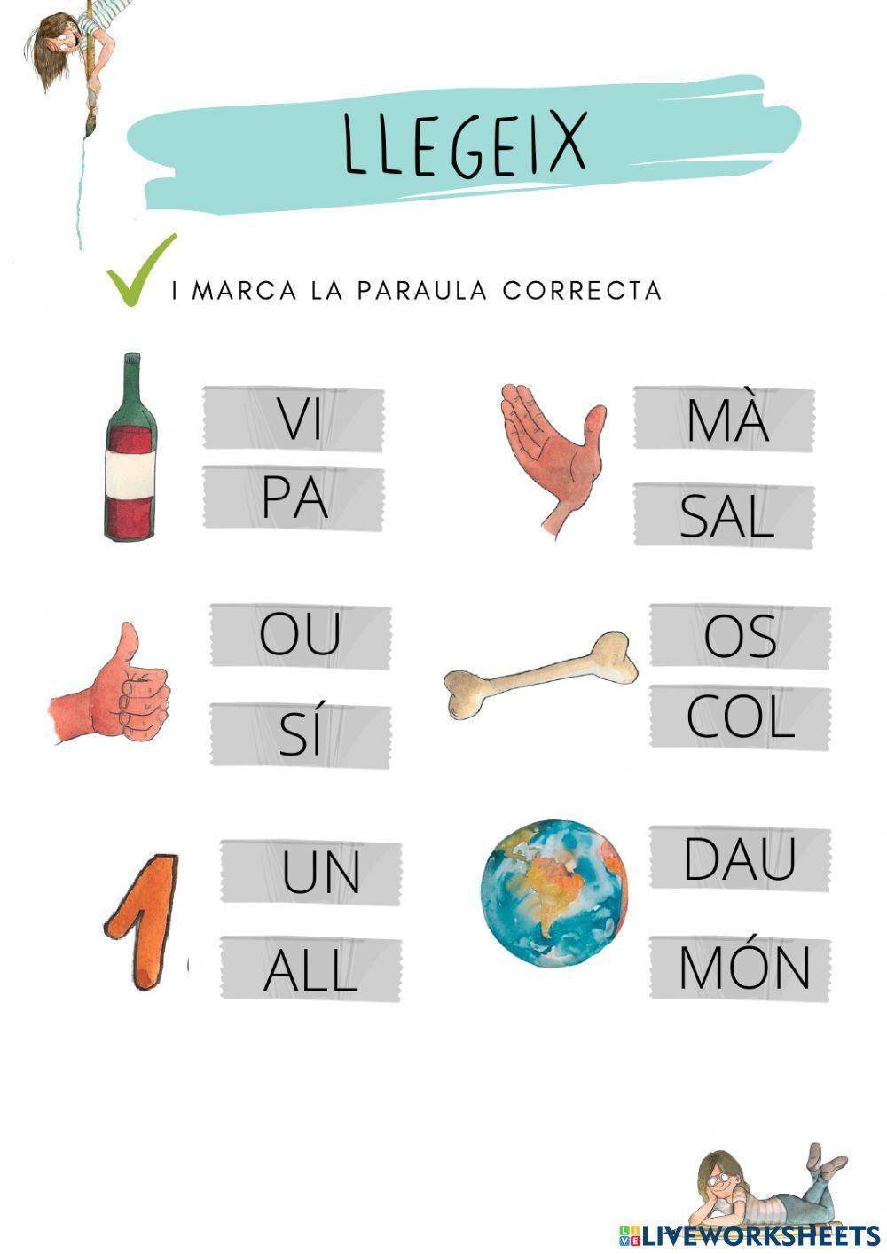 monosíl·labs 2 | Free Interactive Worksheets | 228327