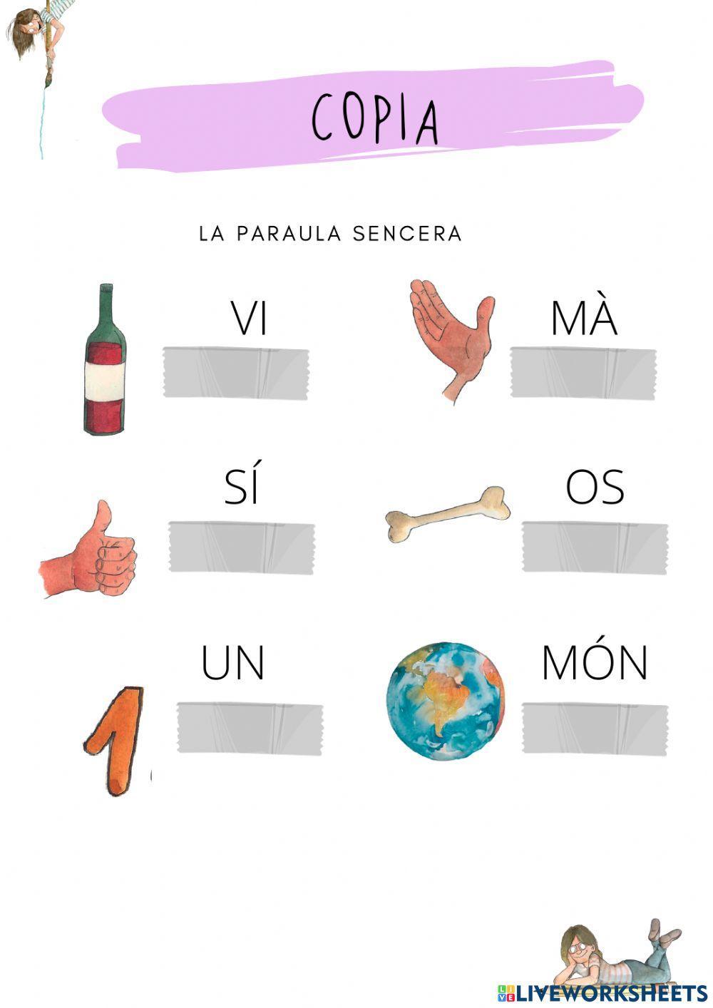 monosíl·labs 2 | Free Interactive Worksheets | 228327