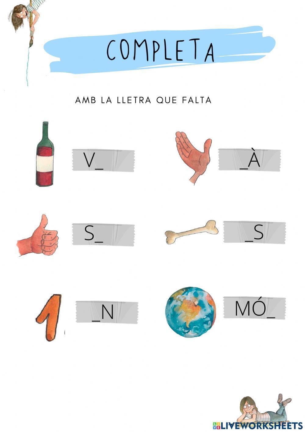 monosíl·labs 2 | Free Interactive Worksheets | 228327