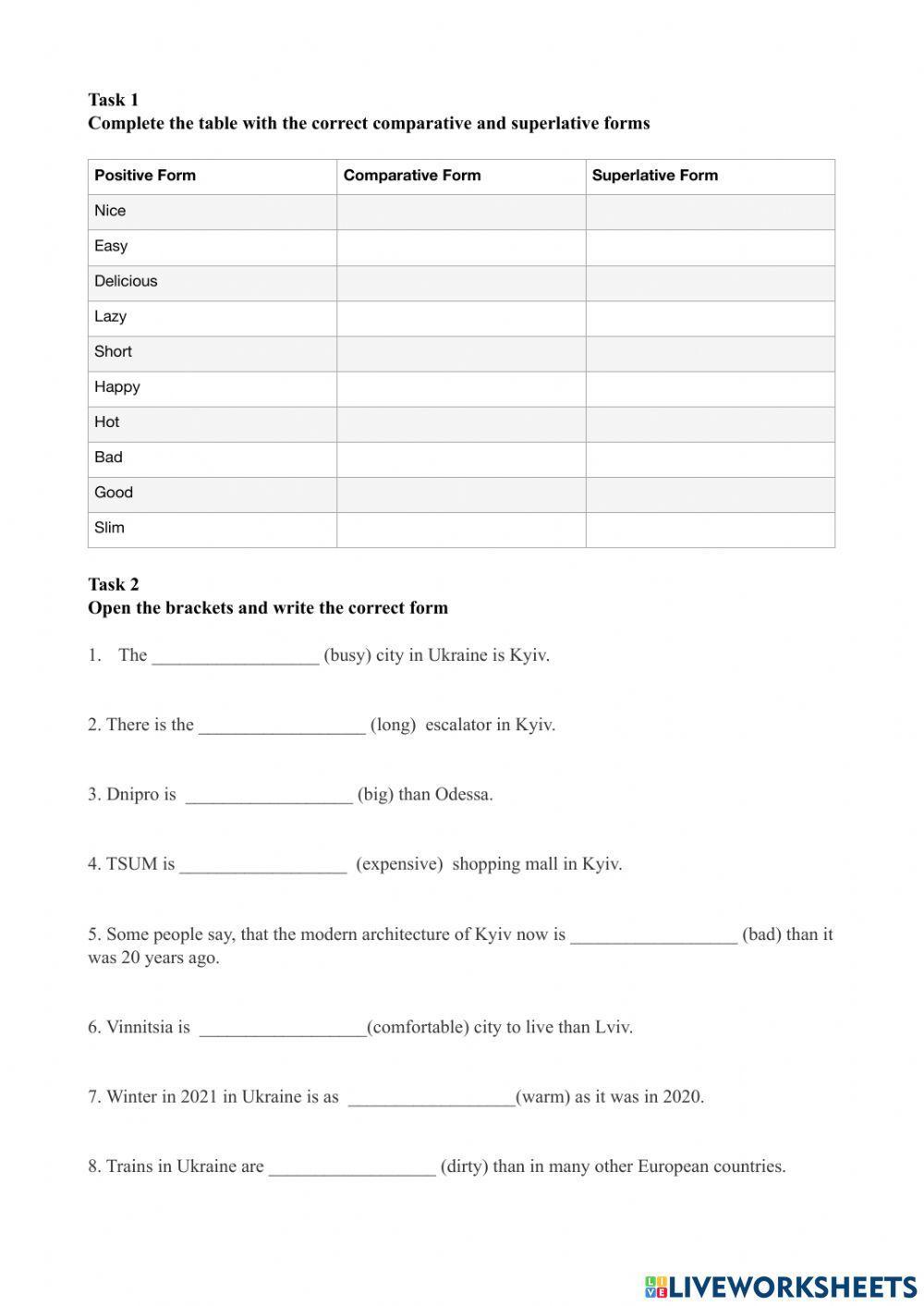 Degrees of Comp… | Free Interactive Worksheets | 2024154