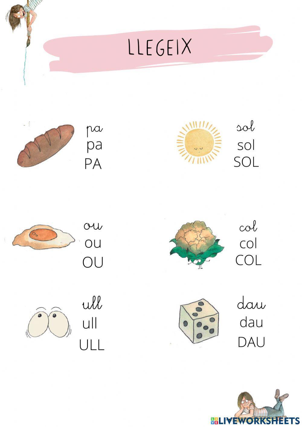 monosíl·labs 1 | Free Interactive Worksheets | 229287