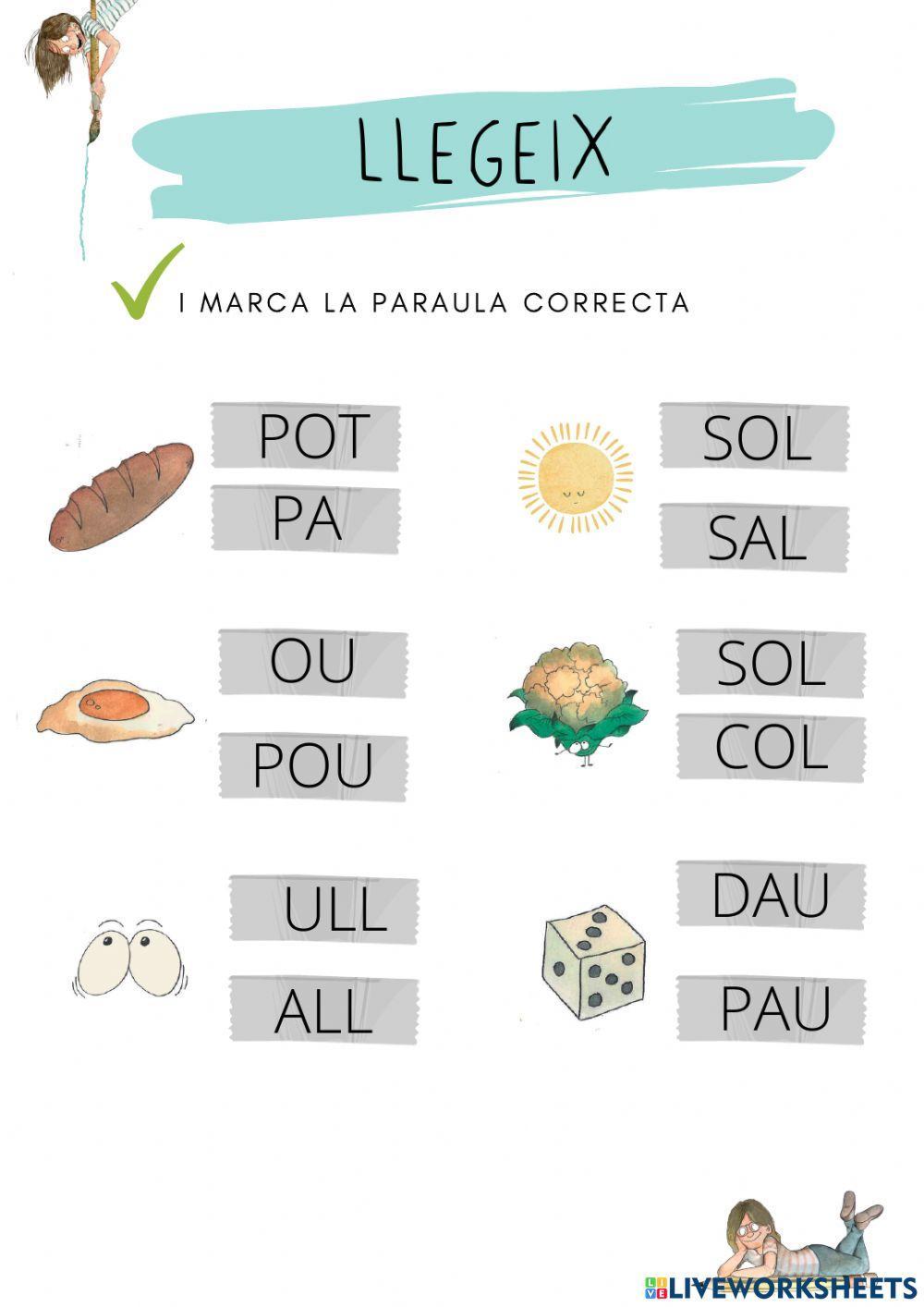 monosíl·labs 1 | Free Interactive Worksheets | 229287