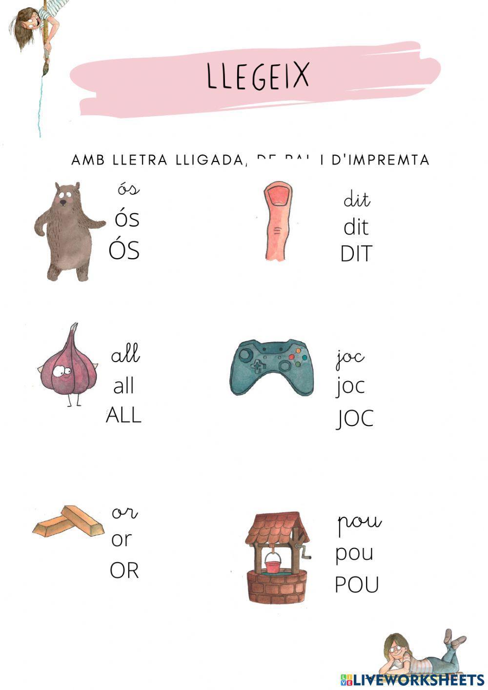 monosíl·labs 3 | Free Interactive Worksheets | 228350