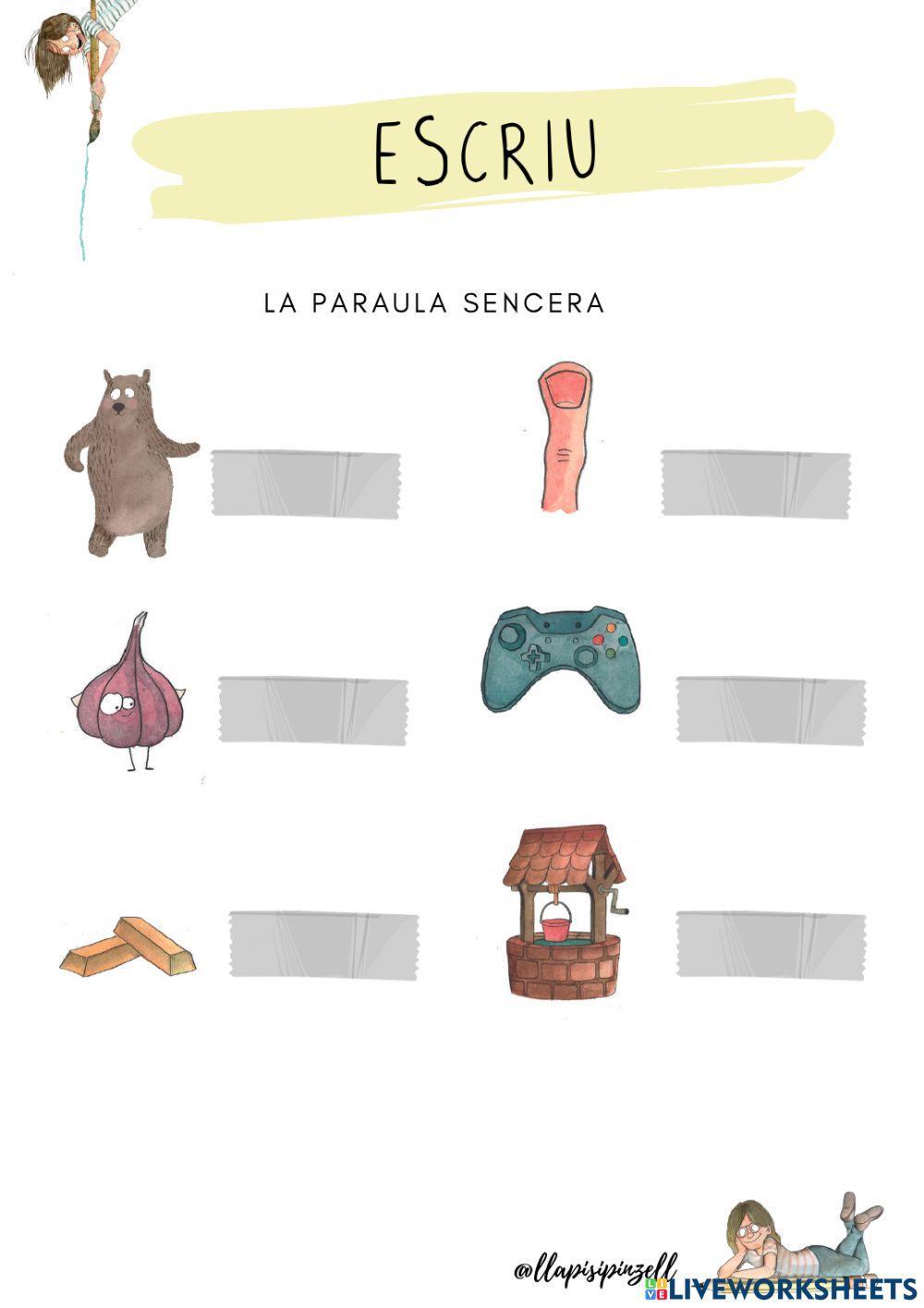 monosíl·labs 3 | Free Interactive Worksheets | 228350