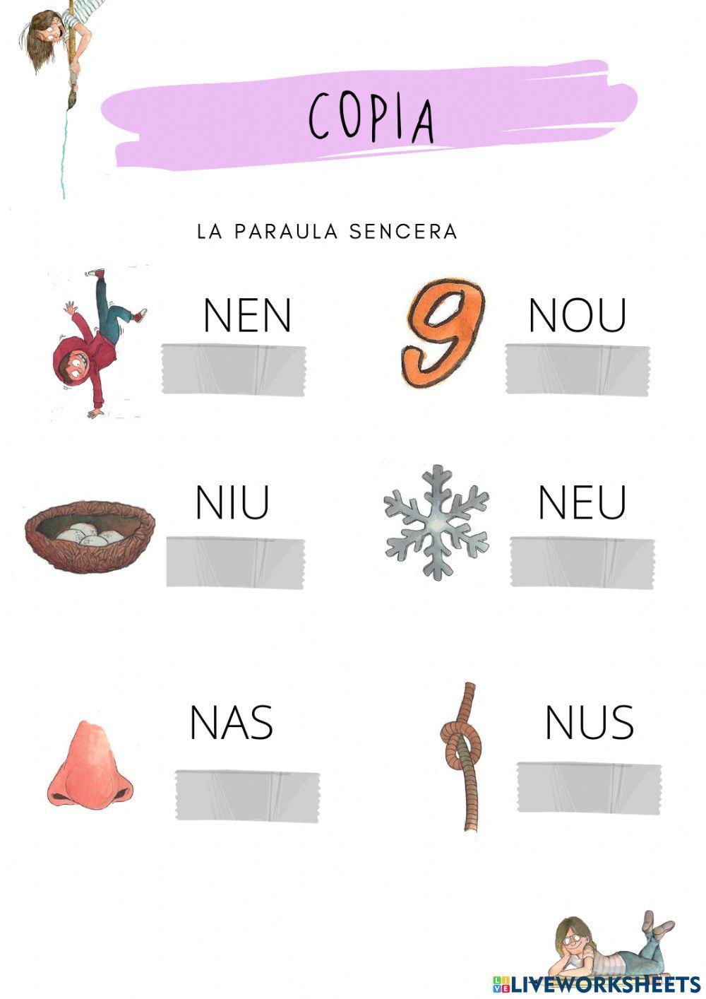 monosíl·labs 4 worksheet | Live Worksheets