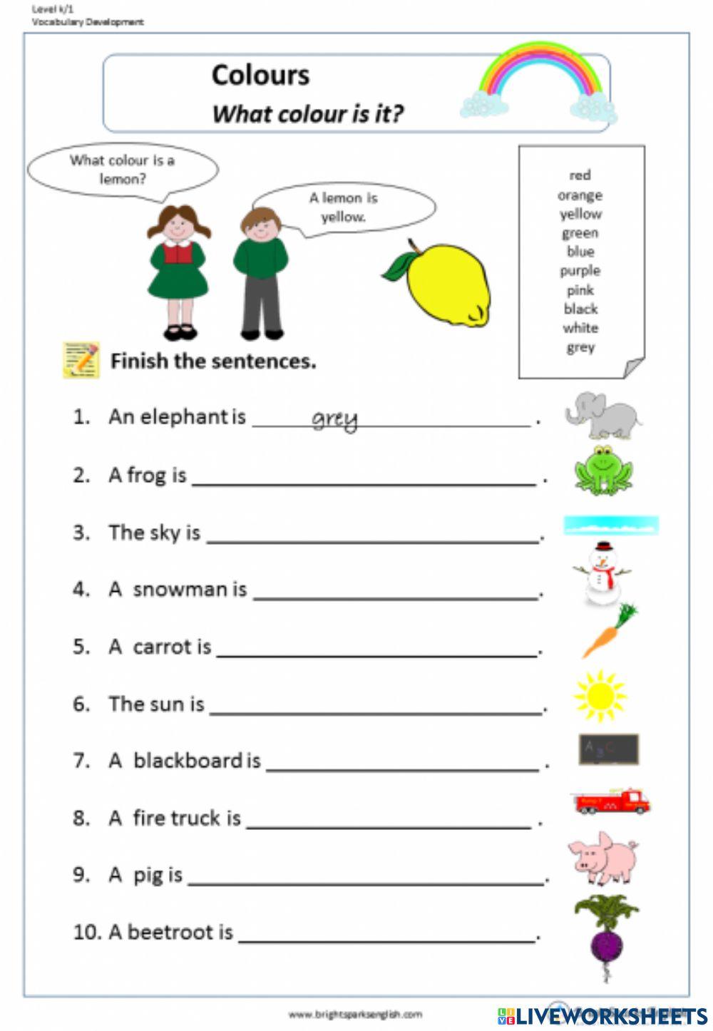 Colours online exercise for Kindergarden | Live Worksheets