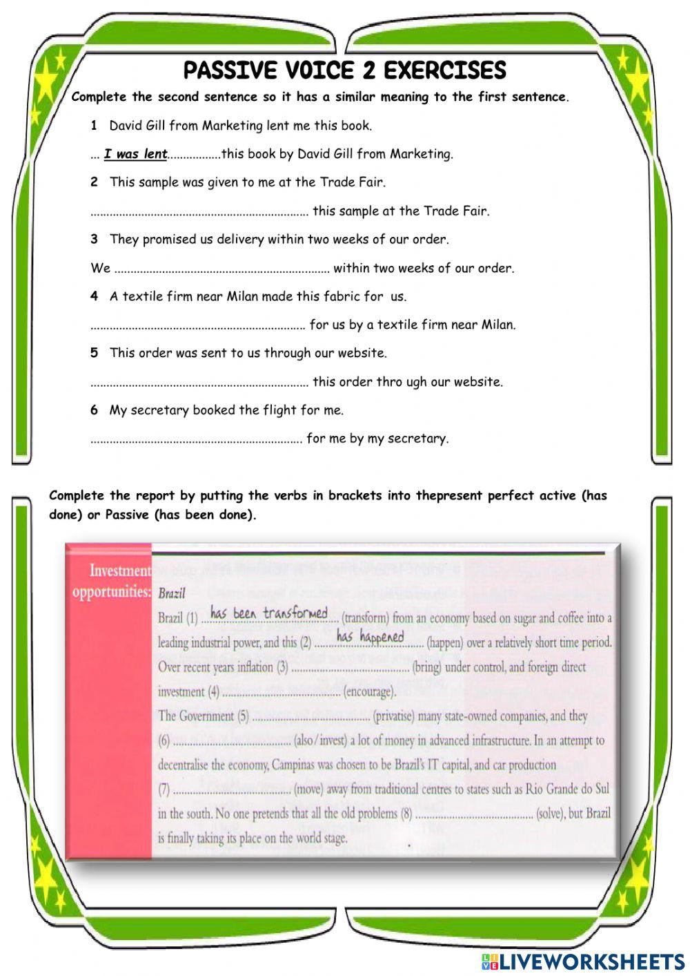 2024827 | Passive voice 2 exercises | ursula huancas