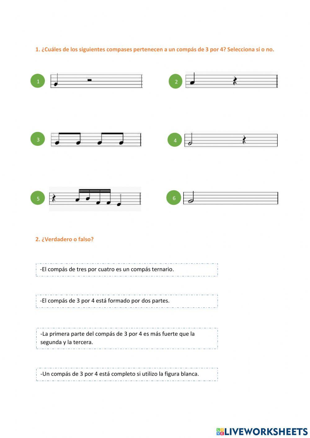 Compás 3-4 interactive worksheet | Live Worksheets