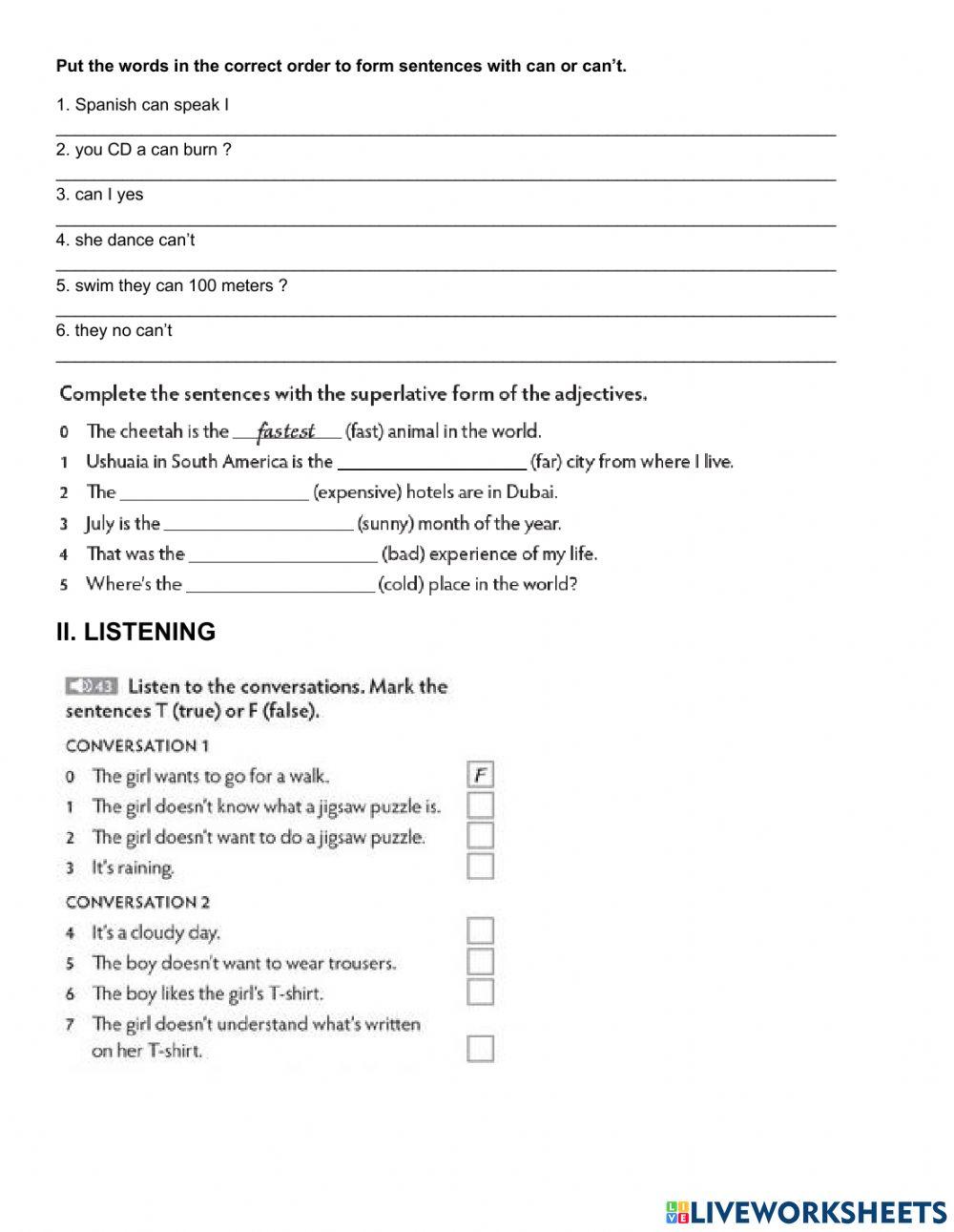 Basico 2 sab | Jonathan Hernández | Live Worksheets