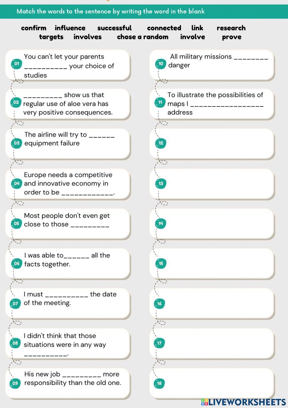 Communications exercise | Live Worksheets
