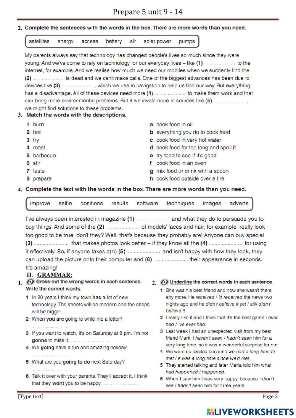 Prepare 5 final… | Free Interactive Worksheets | 2025369