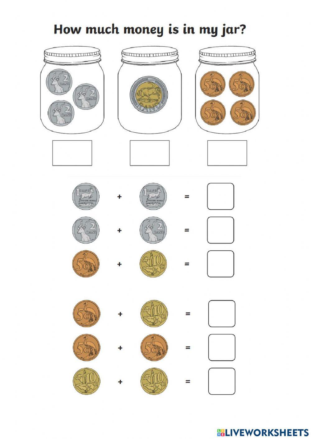 Money online exercise for 1 | Live Worksheets
