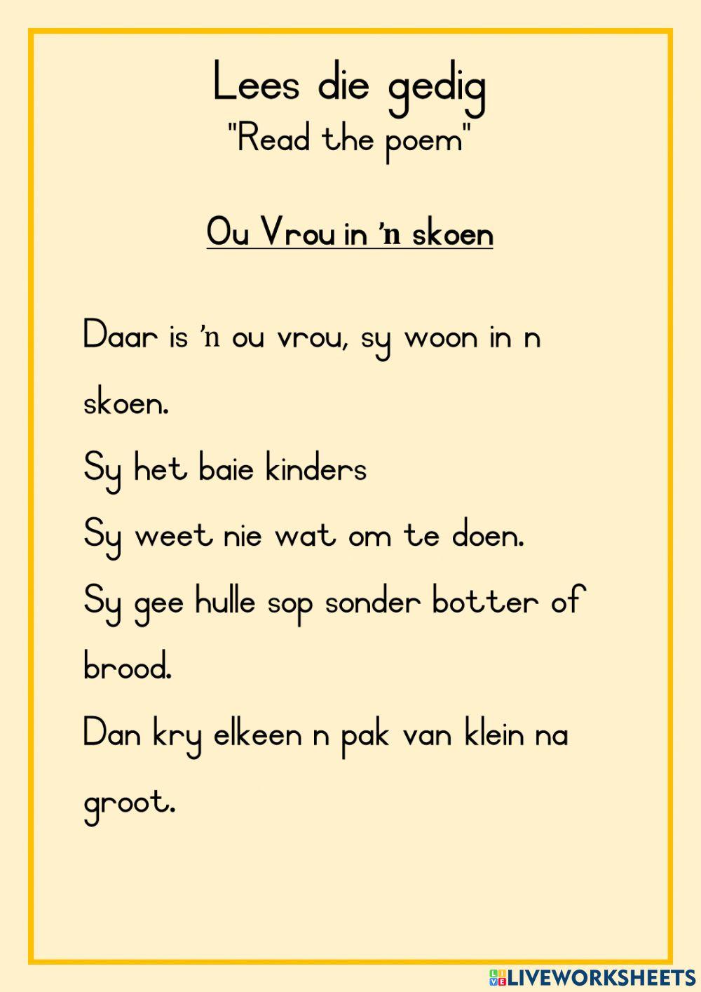 Gedig | FreemindsGradethree | Live Worksheets