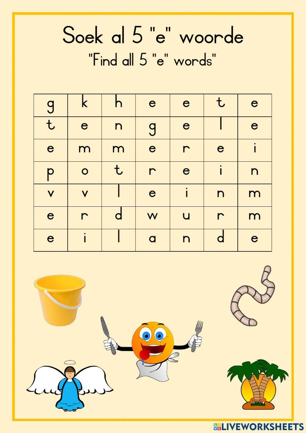 Woorde interactive worksheet | Live Worksheets